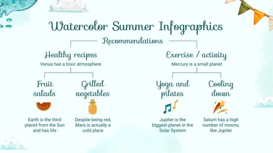Watercolor Summer Infographics Template