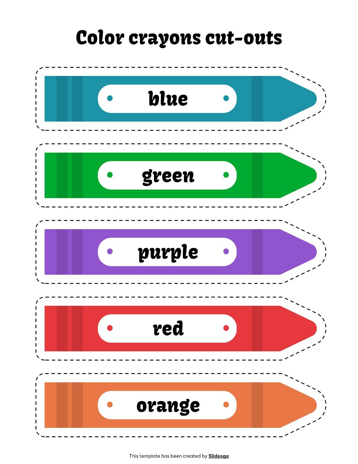 Color Crayons Cut-outs Template