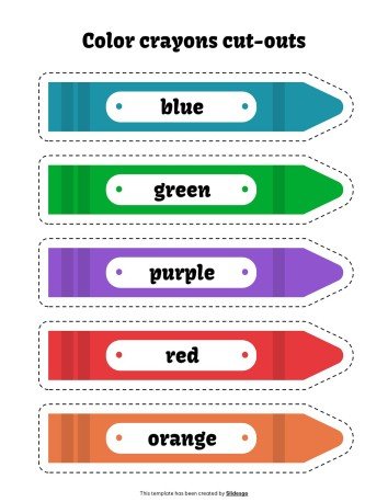 Color Crayons Cut-outs Template