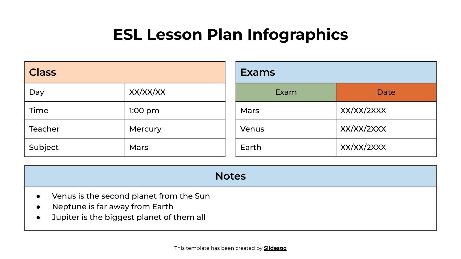 ESL Lesson Plan Infographics Template
