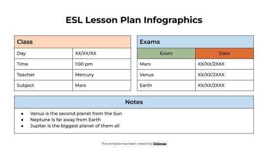 ESL Lesson Plan Infographics Template