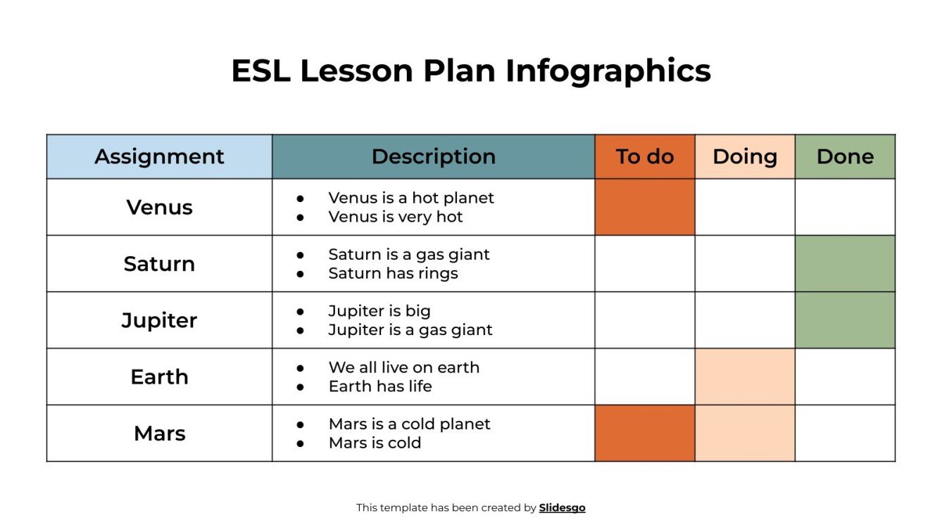 ESL Lesson Plan Infographics Template