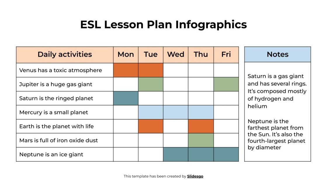 ESL Lesson Plan Infographics Template