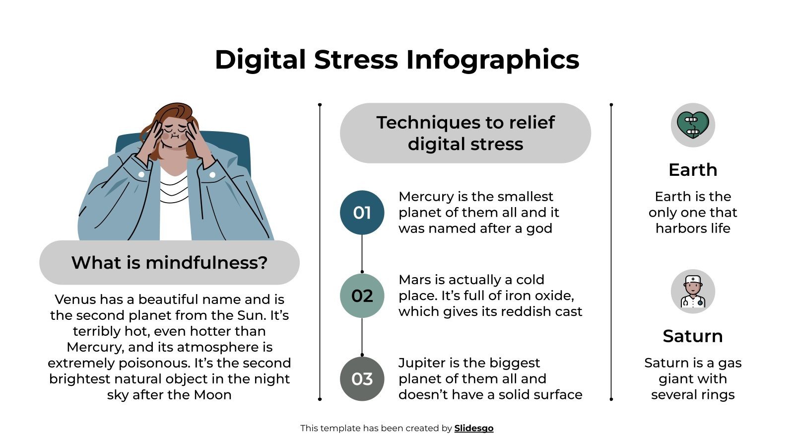 Digital Stress Infographics Template