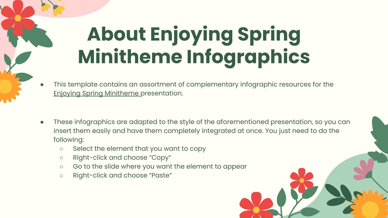 Enjoying Spring Minitheme Infographics Template