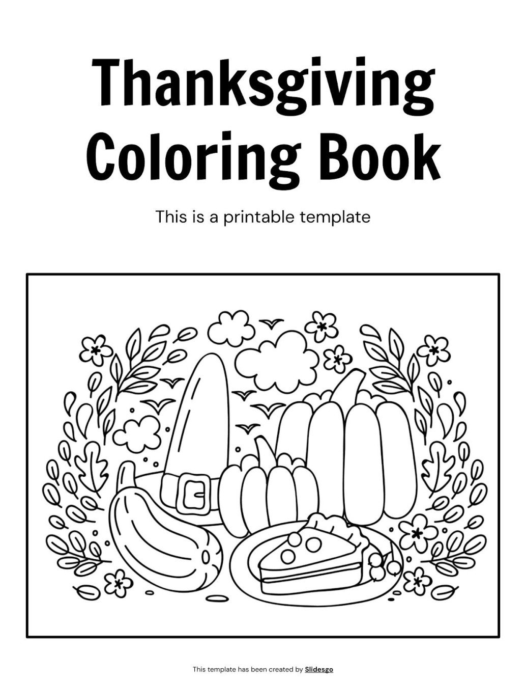 Thanksgiving Coloring Book Template