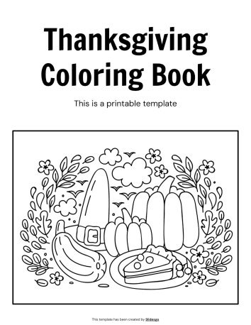 Thanksgiving Coloring Book Template