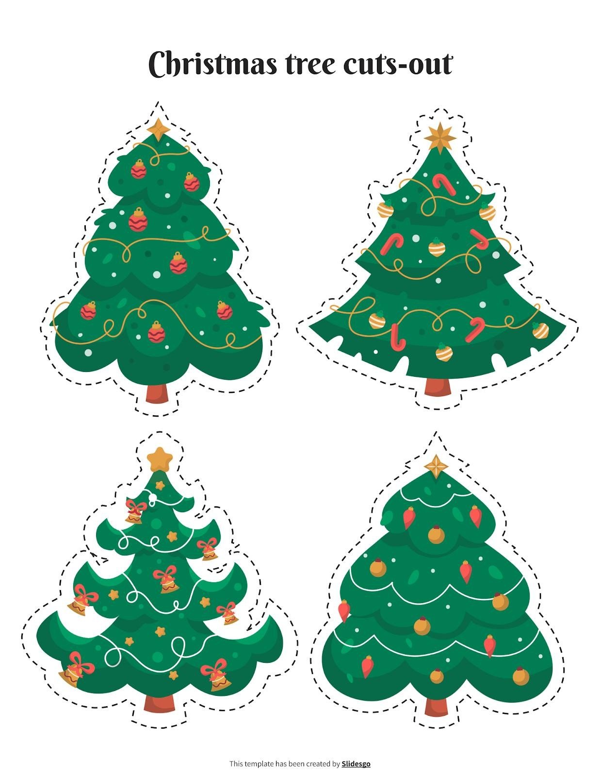 Christmas Tree Cut-outs Template