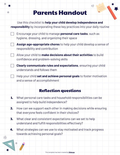 Parents Handout Template