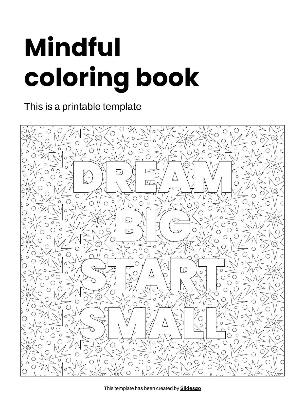 Mindful Coloring Book Template