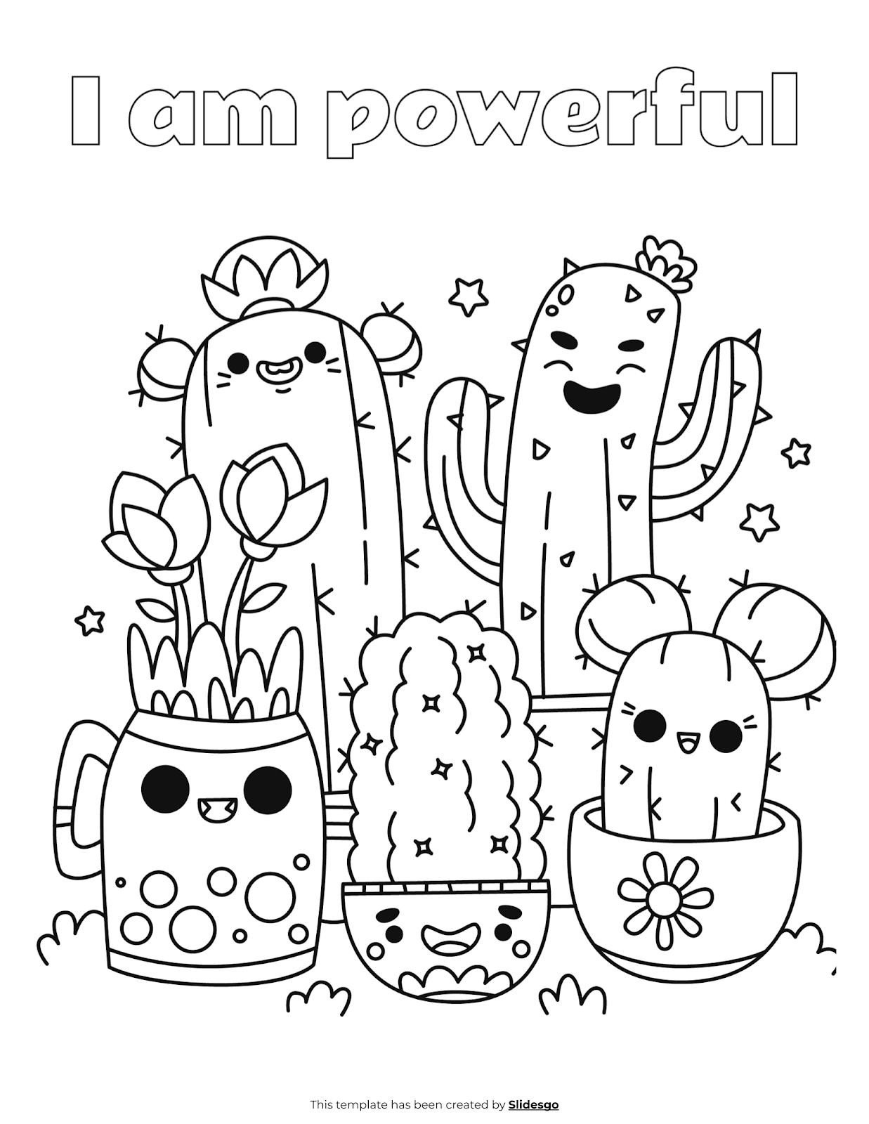 Positive Affirmations Coloring Book Template