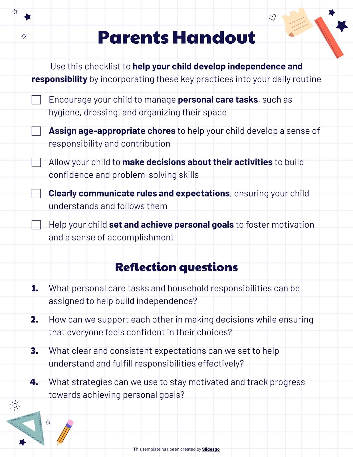 Parents Handout Template