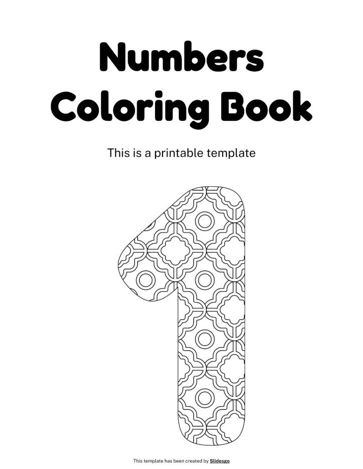 Numbers Coloring Book Template