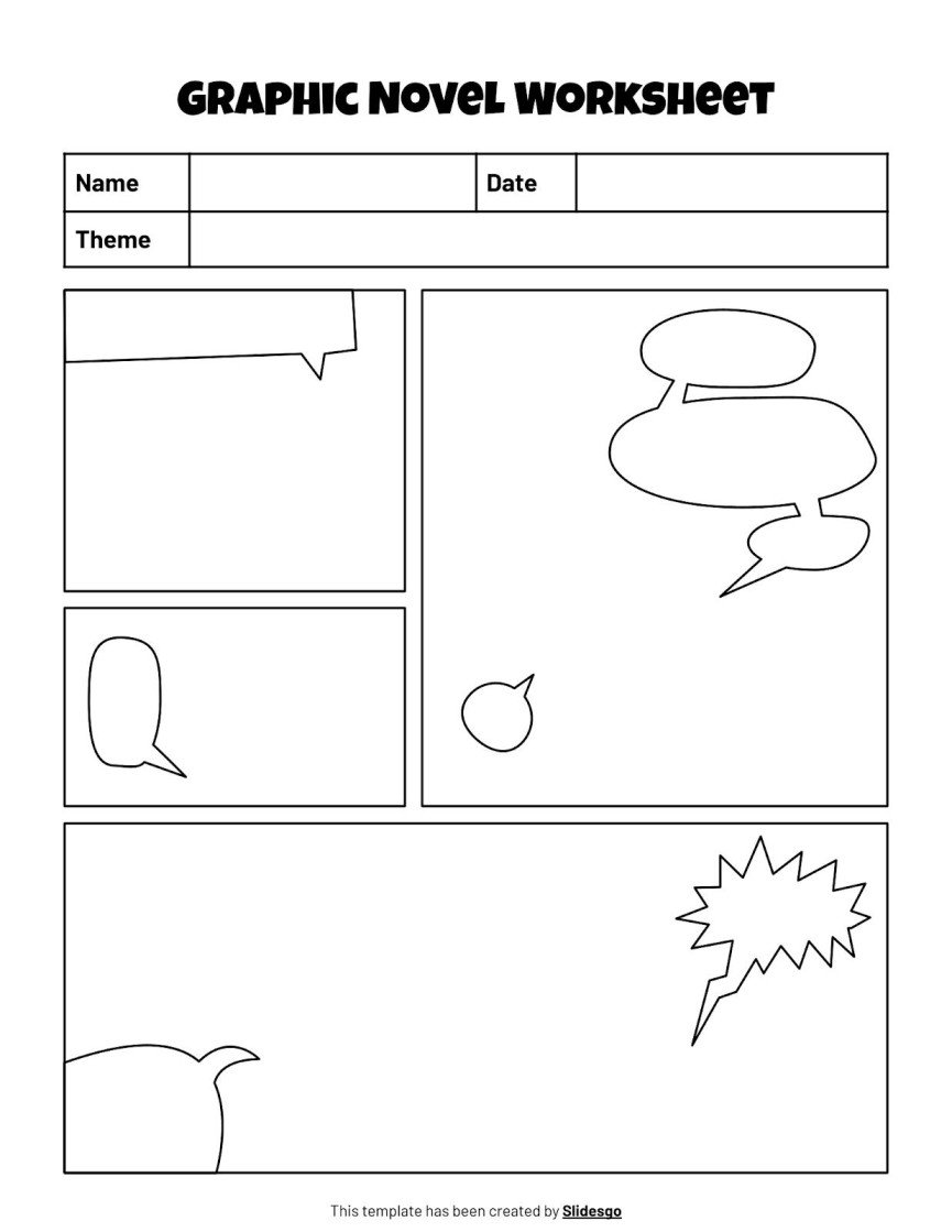 Graphic Novel Worksheet Template
