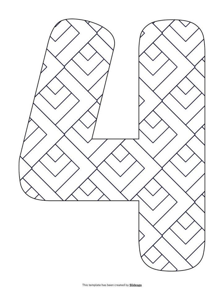 Numbers Coloring Book Template