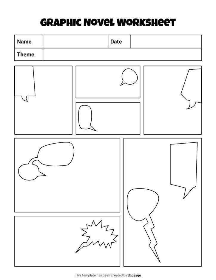Graphic Novel Worksheet Template