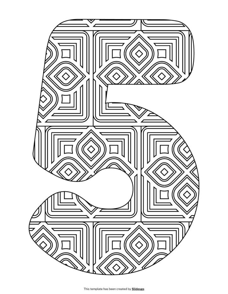 Numbers Coloring Book Template