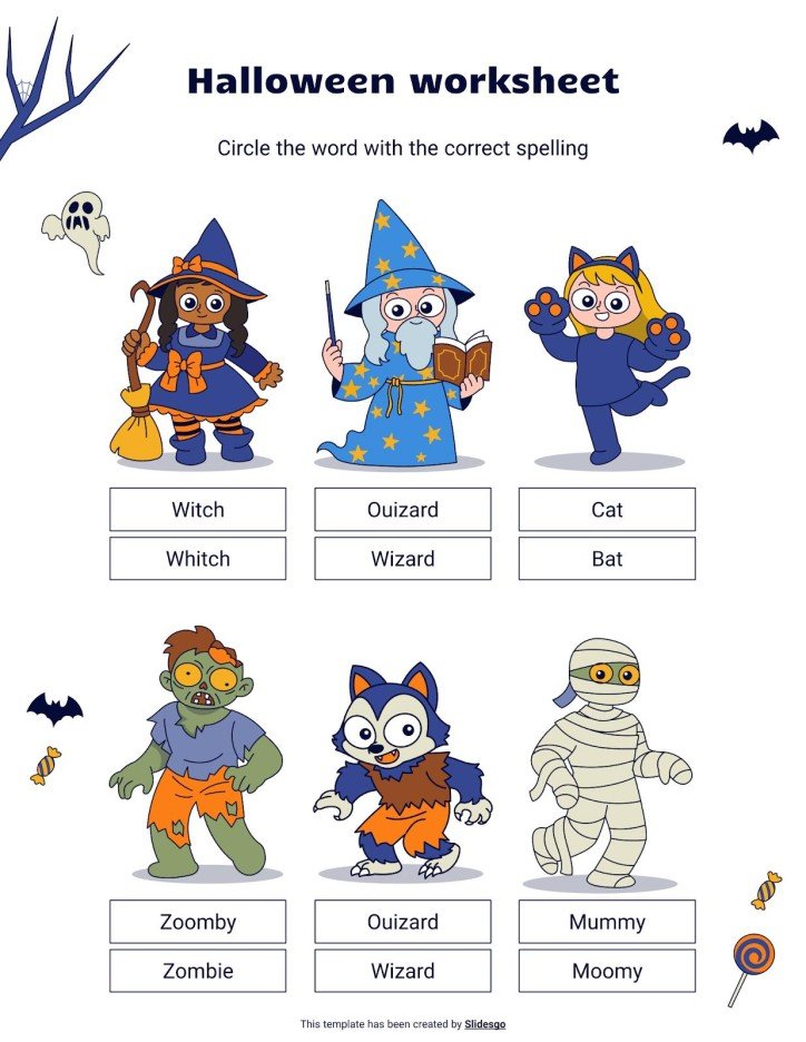 Halloween Worksheet Template