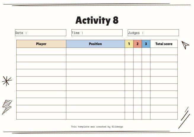 Field Day Score Sheets Presentation