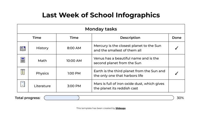 Last Week of School Infographics Template
