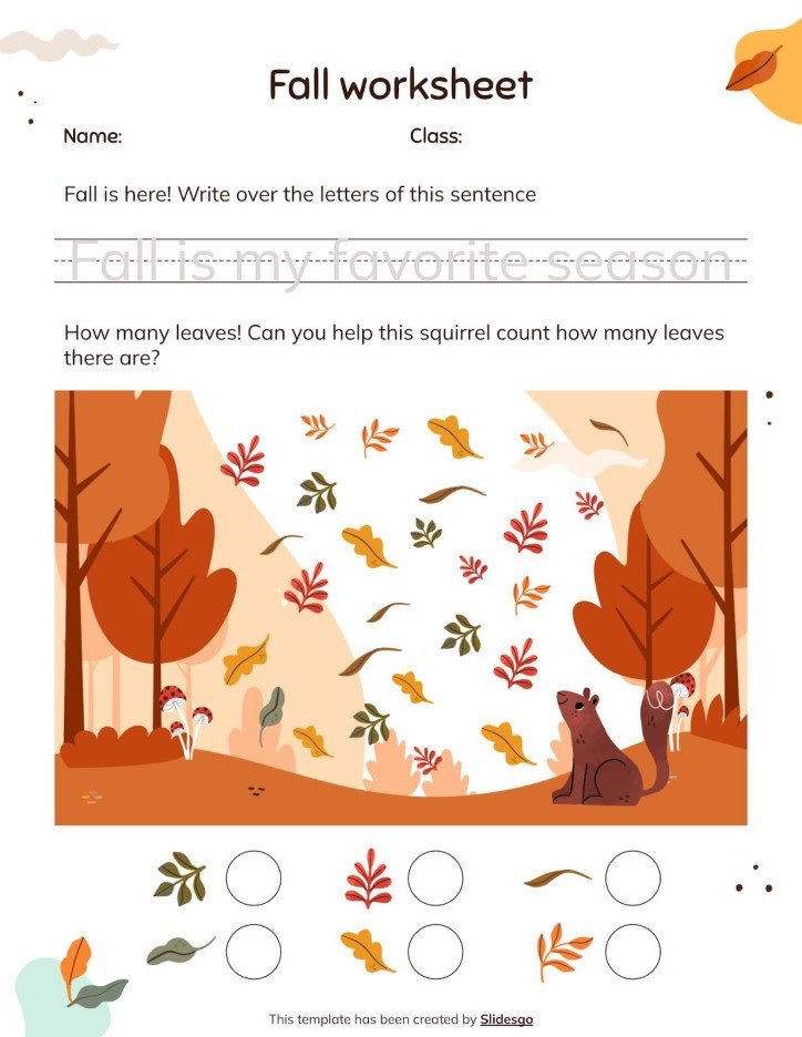 Fall Worksheet Template