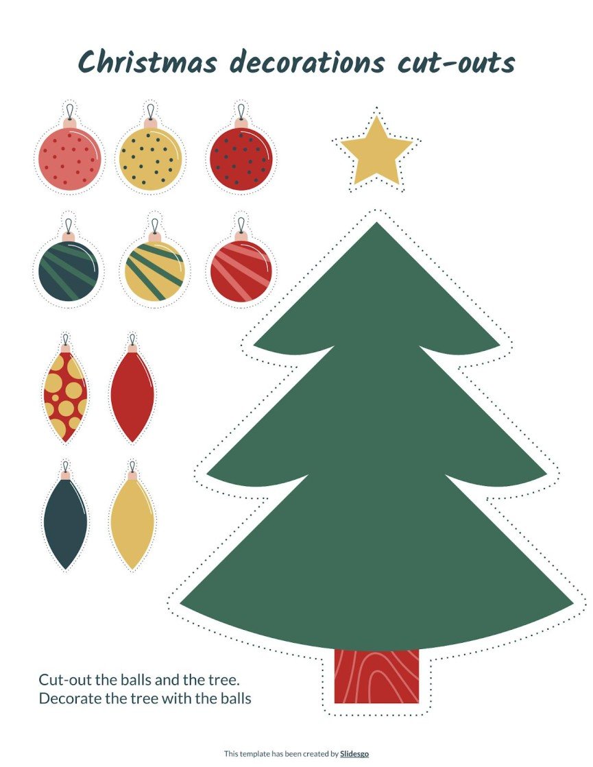 Christmas Decorations Cut-outs Template