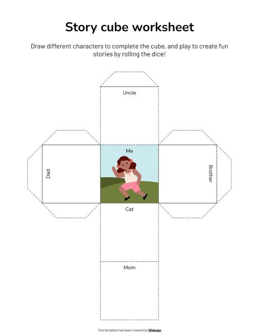Story Cube Worksheet Template