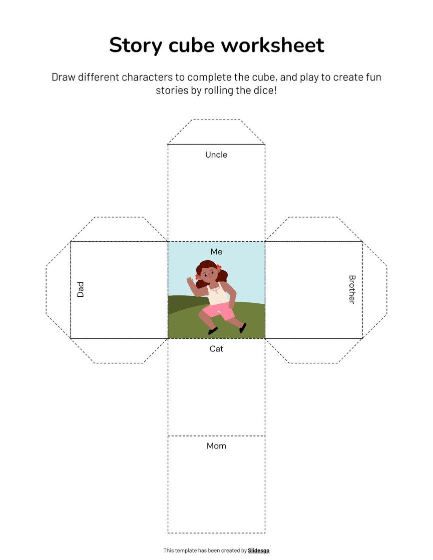 Story Cube Worksheet Template