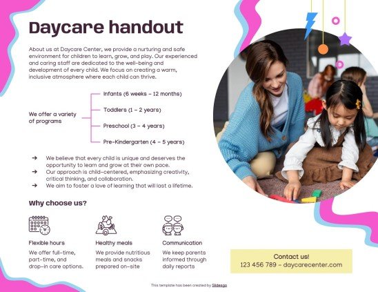 Daycare Handout Template