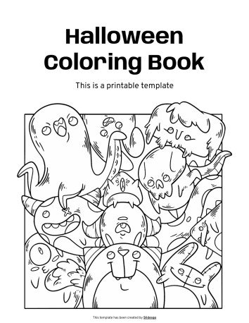 Halloween Coloring Book Template