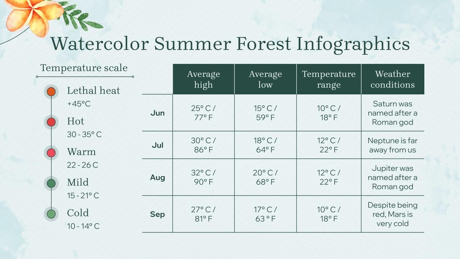 Watercolor Summer Forest Aesthetic Creative Infographics