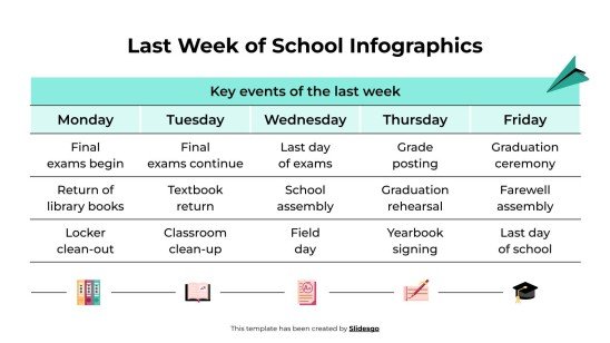 Last Week of School Infographics Template