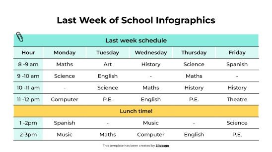 Last Week of School Infographics Template