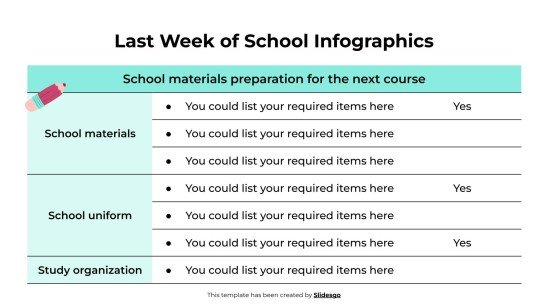 Last Week of School Infographics Template