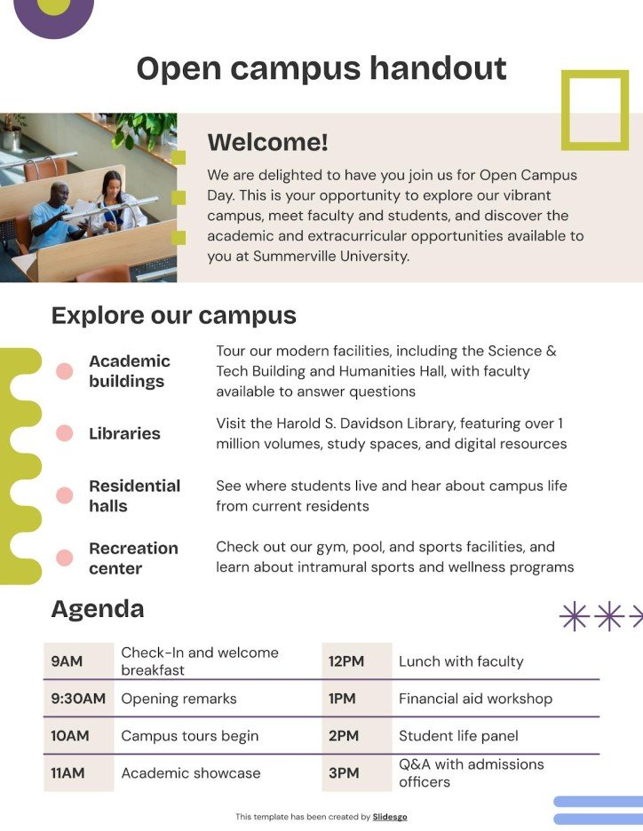 Open Campus Handout Presentation