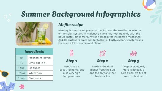 Summer Background Infographics Presentation
