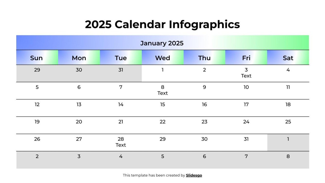 2025 Calendar Infographics Presentation