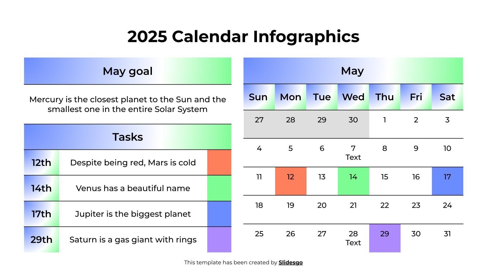 2025 Calendar Infographics Presentation