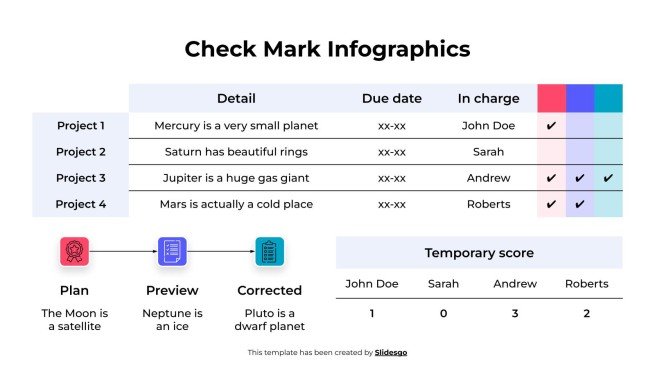 Check Mark Infographics Presentation