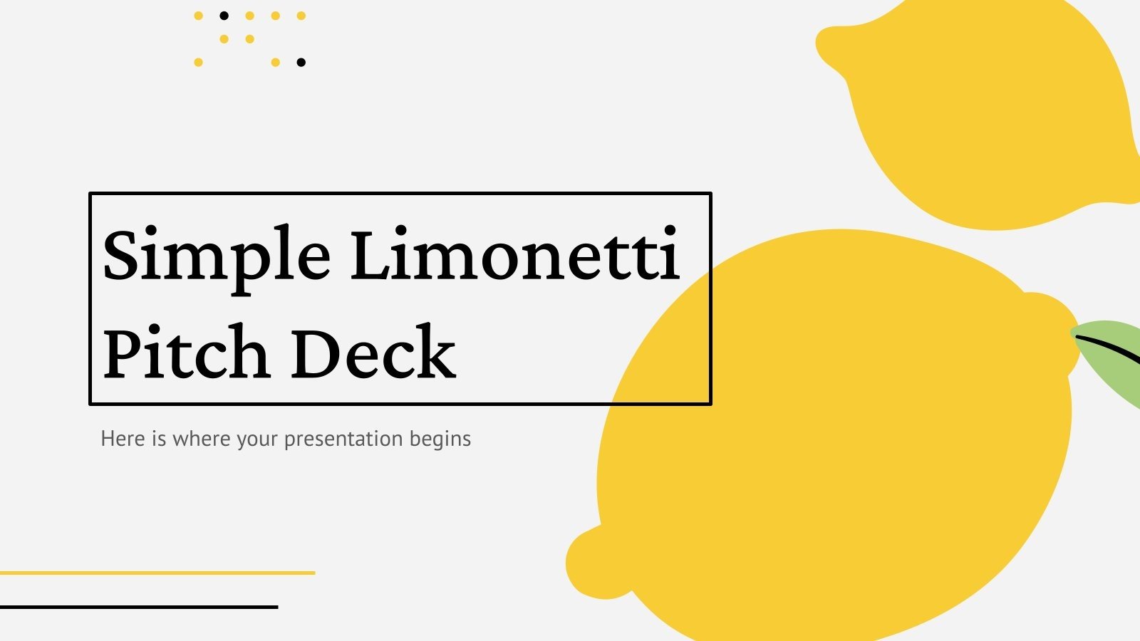 Simple Limonetti Pitch Deck | Google Slides & PPT template