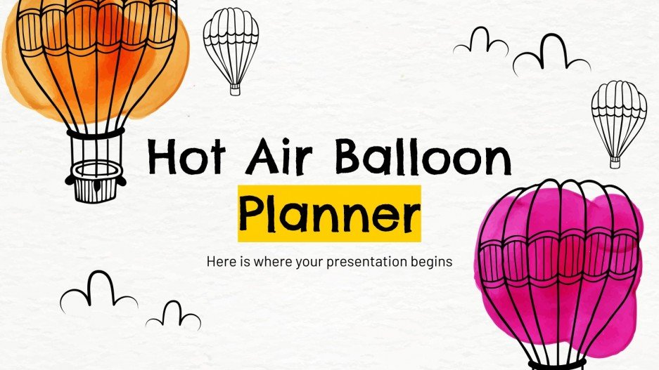 Hot Air Balloon Planner | Google Slides & PPT template