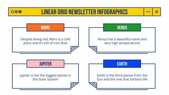 Infographies Newsletter quadrillage linéaire | Google Slides