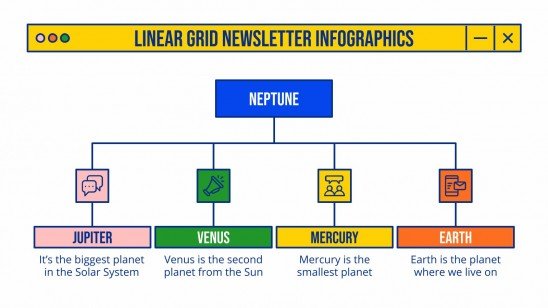 Infographies Newsletter quadrillage linéaire | Google Slides