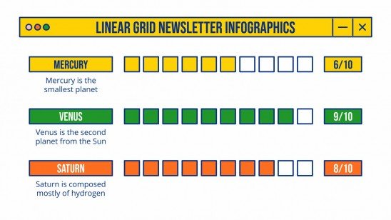 Infographies Newsletter quadrillage linéaire | Google Slides