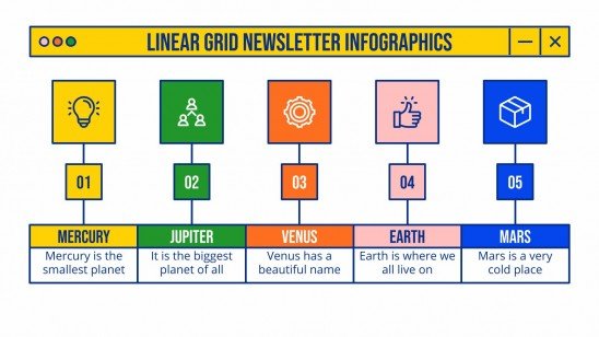 Infographies Newsletter quadrillage linéaire | Google Slides
