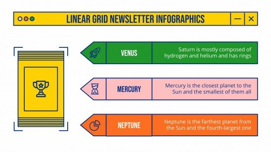 Infographies Newsletter quadrillage linéaire | Google Slides