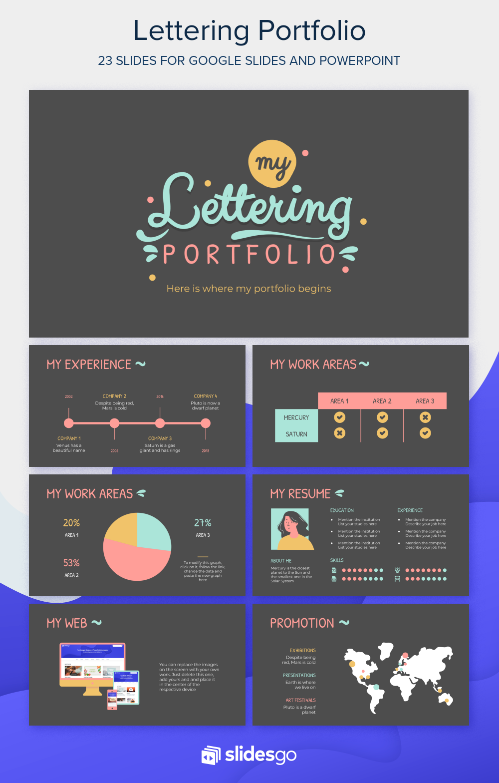 Lettering Portfolio Google Slides Theme & PowerPoint Template