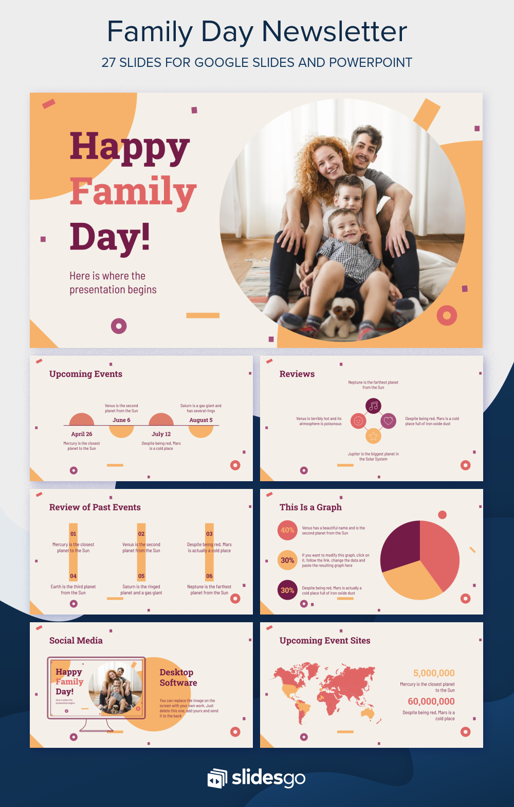 Family Day Newsletter Google Slides Theme and PPT Template