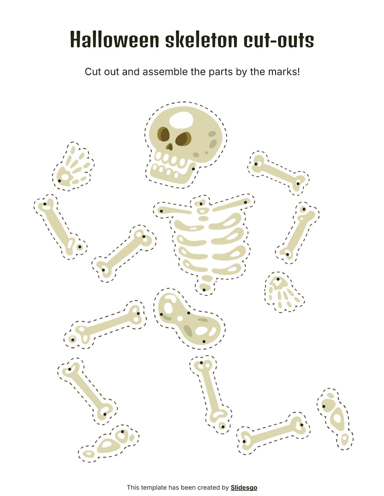 Halloween Skelleton Cut-outs Template