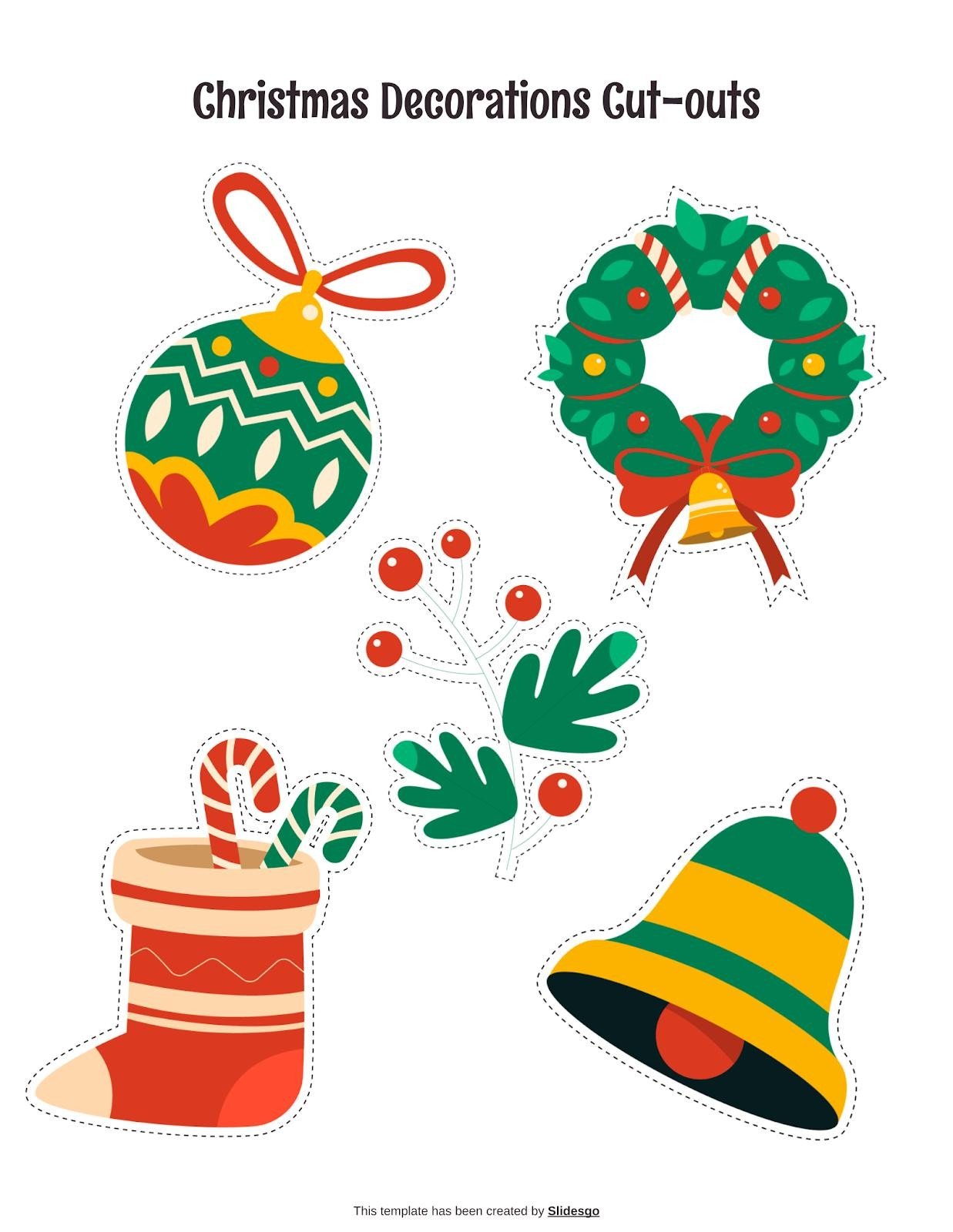 Christmas Decorations Cut-outs Template